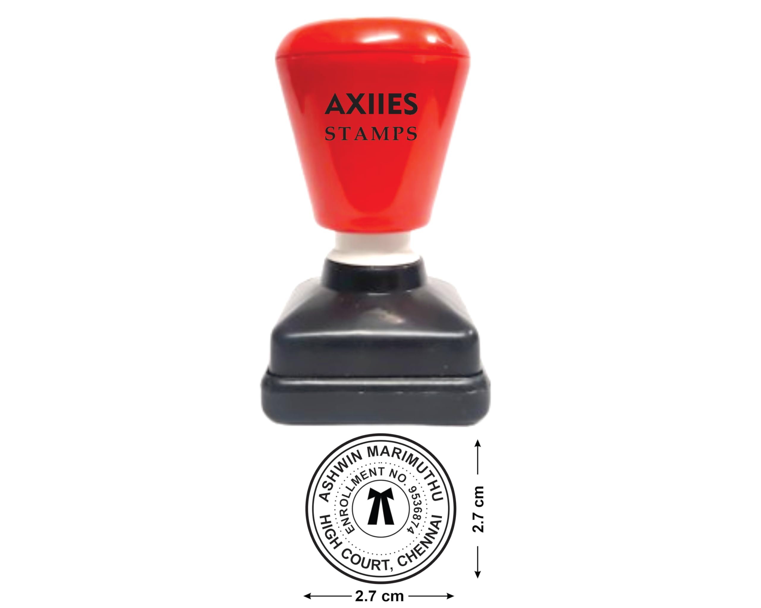AXIIES Self Ink/Pre Ink Advocate Stamp Customized Round Rubber Seal ...