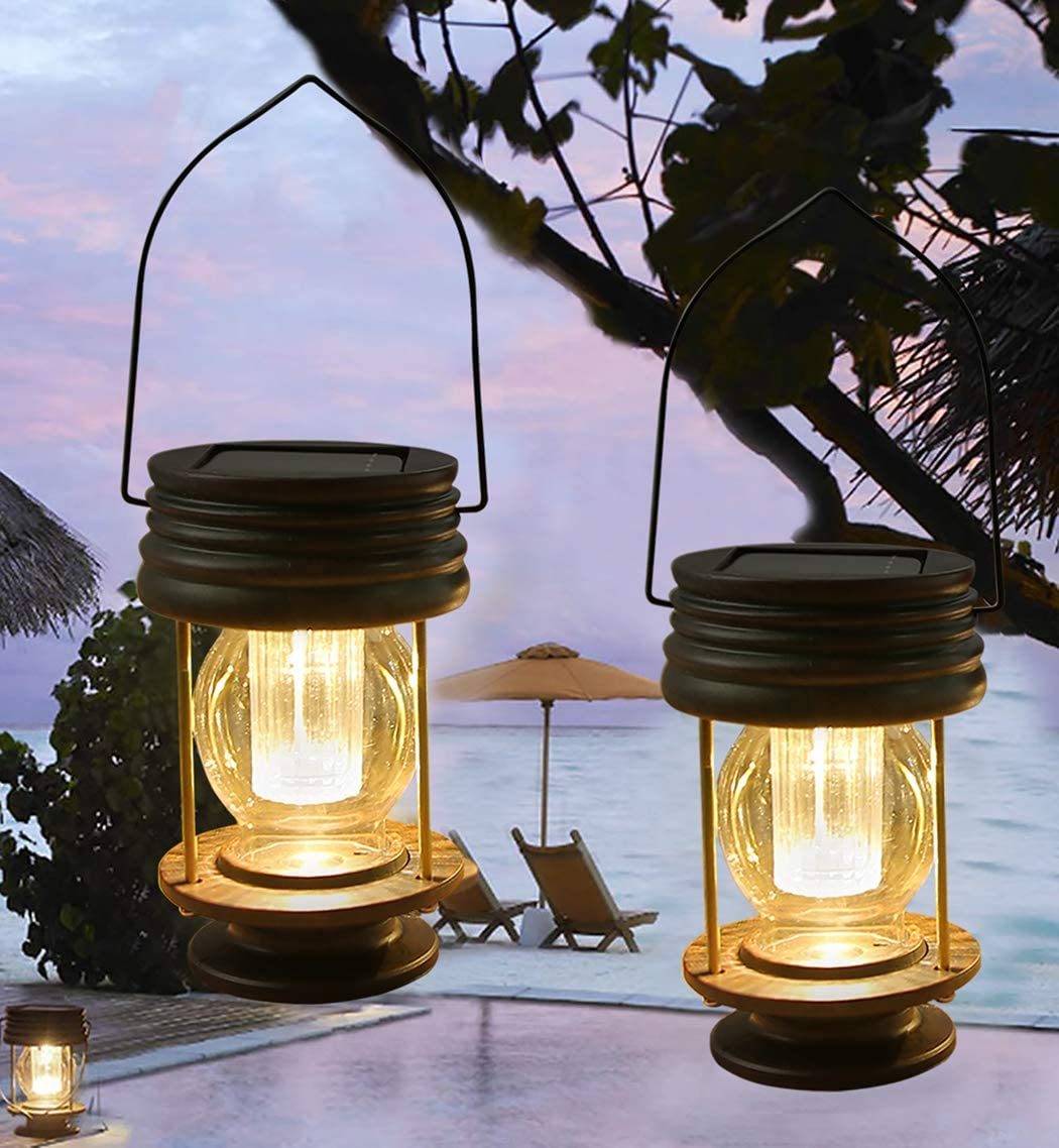 pearlstar Solar Lanterns Outdoor Hanging Solar Lights with Handle for ...