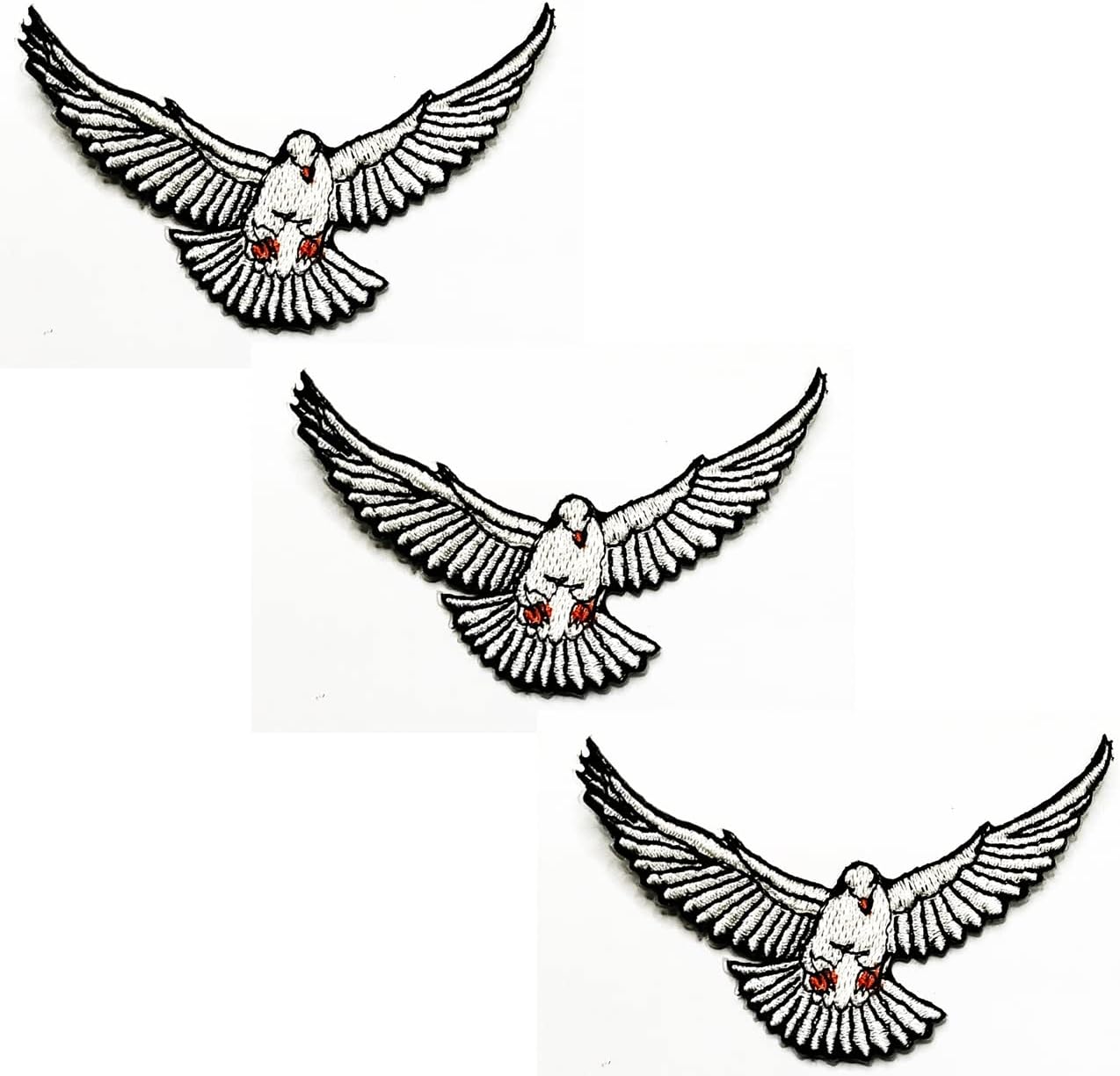 Amazon.com: HHO Patch Set 3 Pieces. White Dove Patches Bird Wild ...