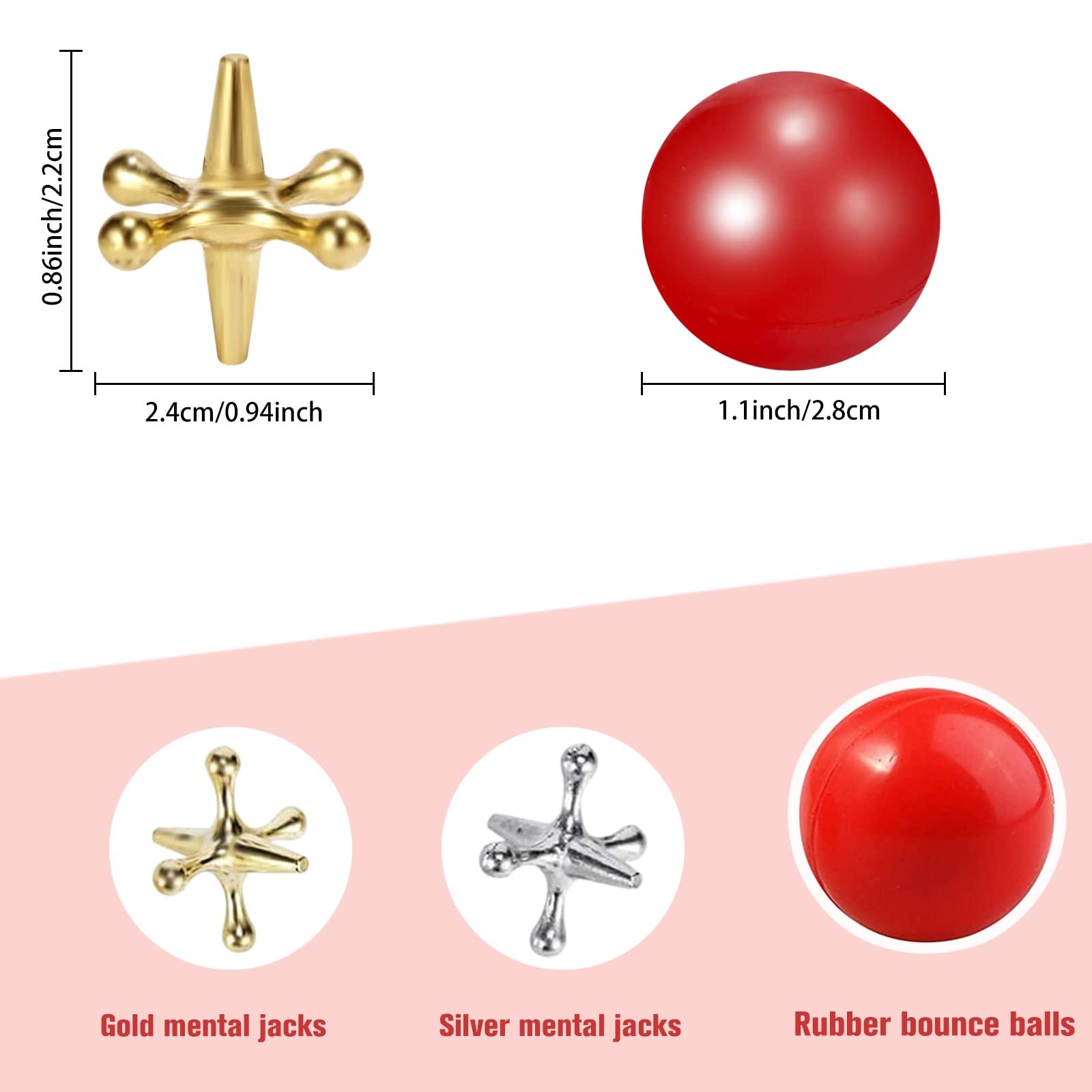 Snapklik.com : 6 Sets Retro Metal Jacks And Ball Game Toys Kit,Include ...