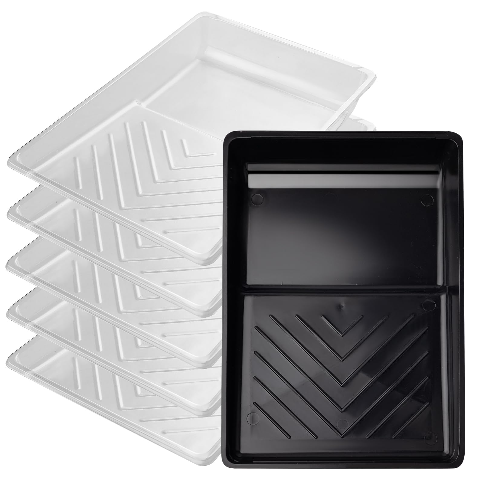 Mister Rui Paint Tray, 6 Inches Plastic Paint Tray with 5 Pcs Paint Pan ...