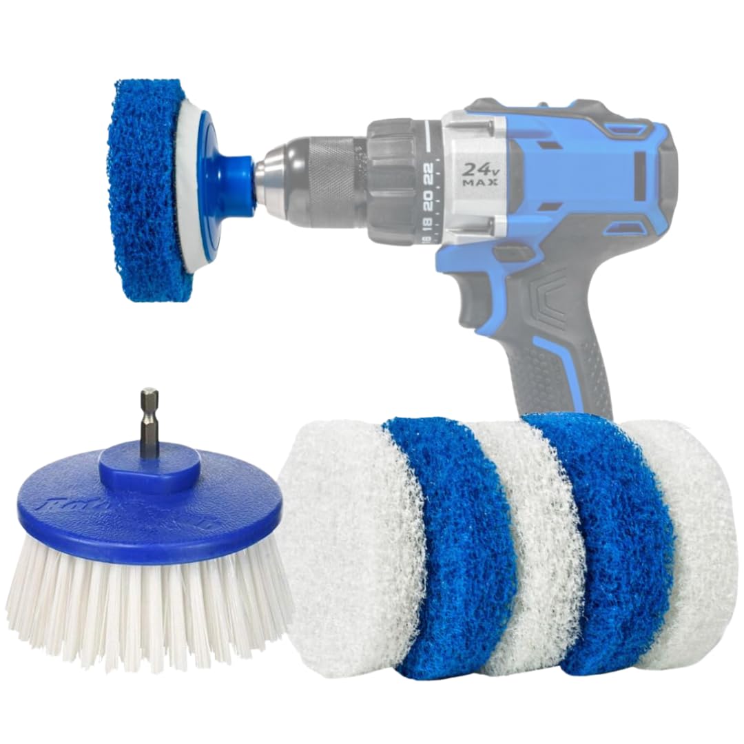 Amazon.com: RotoScrub Bathroom Cleaning Scrub Pads + Drill Powered ...