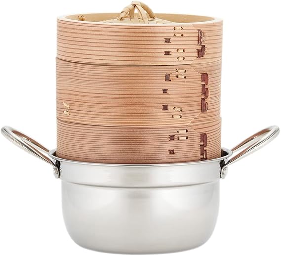 Amazon | [ケユカ] KEYUCA 杉せいろ 2段 ステンレス鍋 セット (鍋 15cm IH対応) ぴったり重なる せいろ蒸し器 専用鍋 キッチンツール 蒸し器 | ケユカ ...