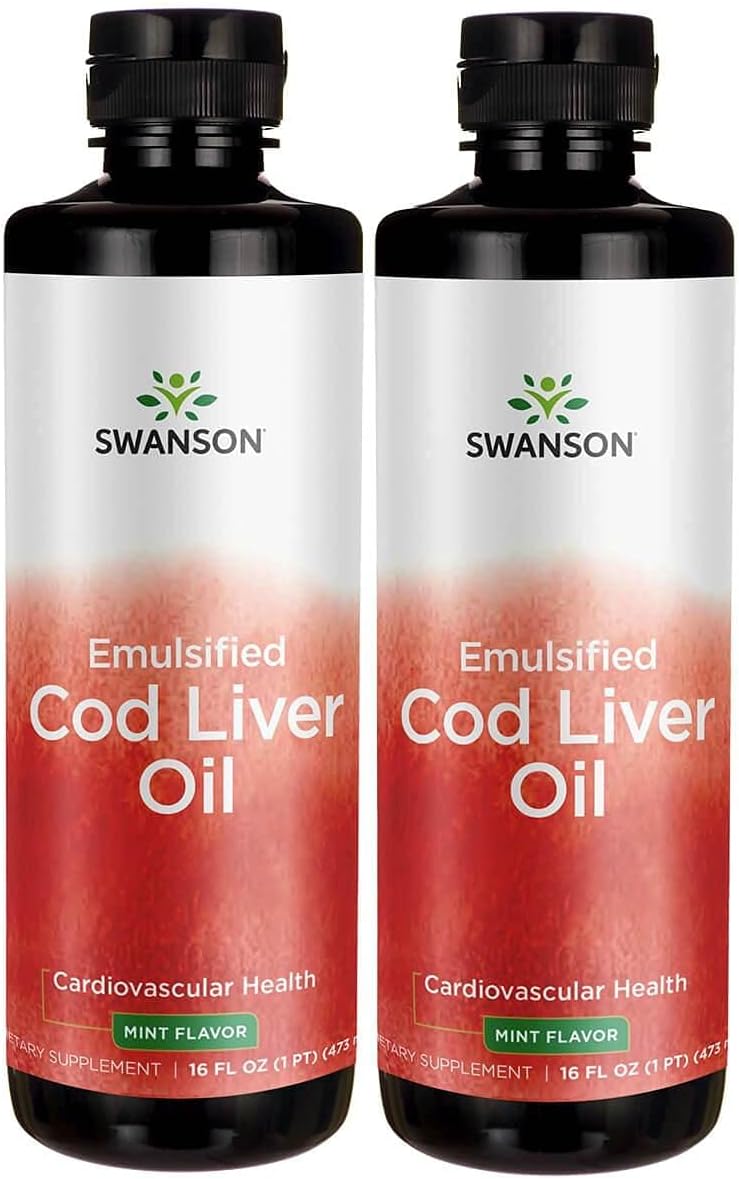 Amazon.com: Swanson Emulsified Cod Liver Oil - Mint Flavor 16 fl oz Liq ...
