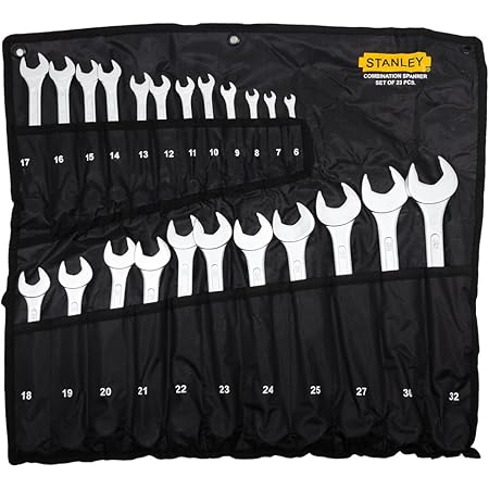 STANLEY 70-965E Chrome Vanadium Steel Combination Spanner Set (Pack of ...