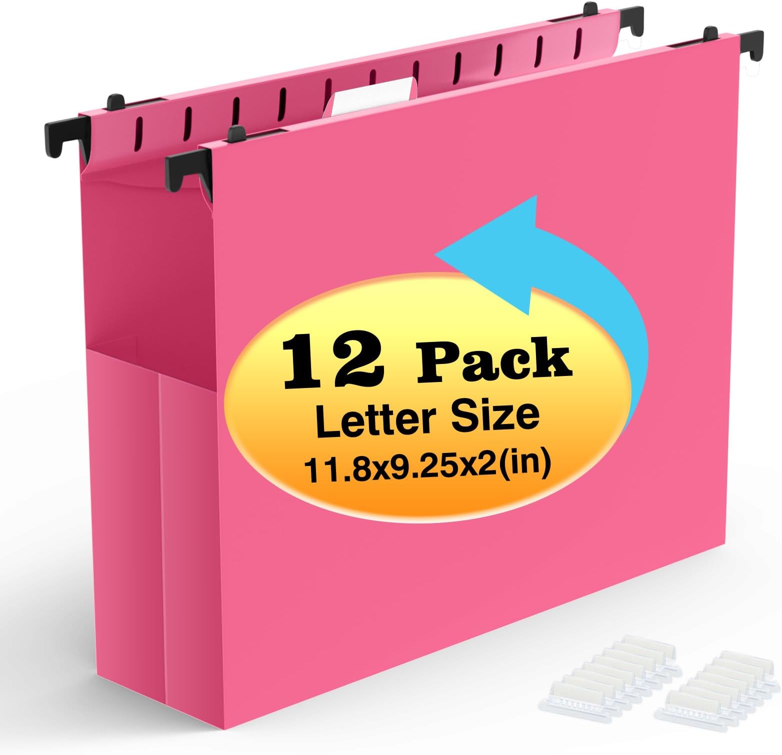 Amazon.com : SortRax Plastic Hanging File Folders, 2'' Fixed Width, No ...