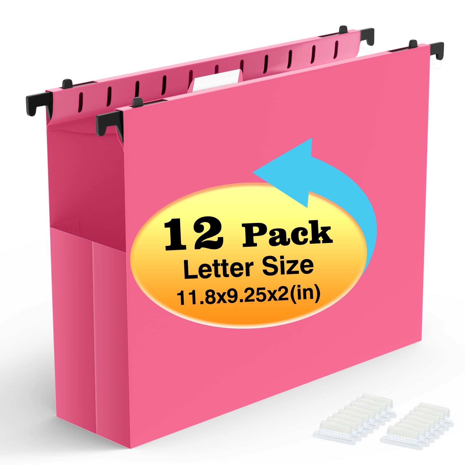 Amazon.com : Shutex Extra Capacity Plastic Hanging File Folders,12 Pack ...