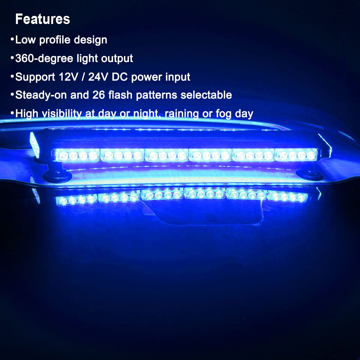 Snapklik.com : WOWTOU Roof Strong Magnetic Flashing 56 LED Blue ...