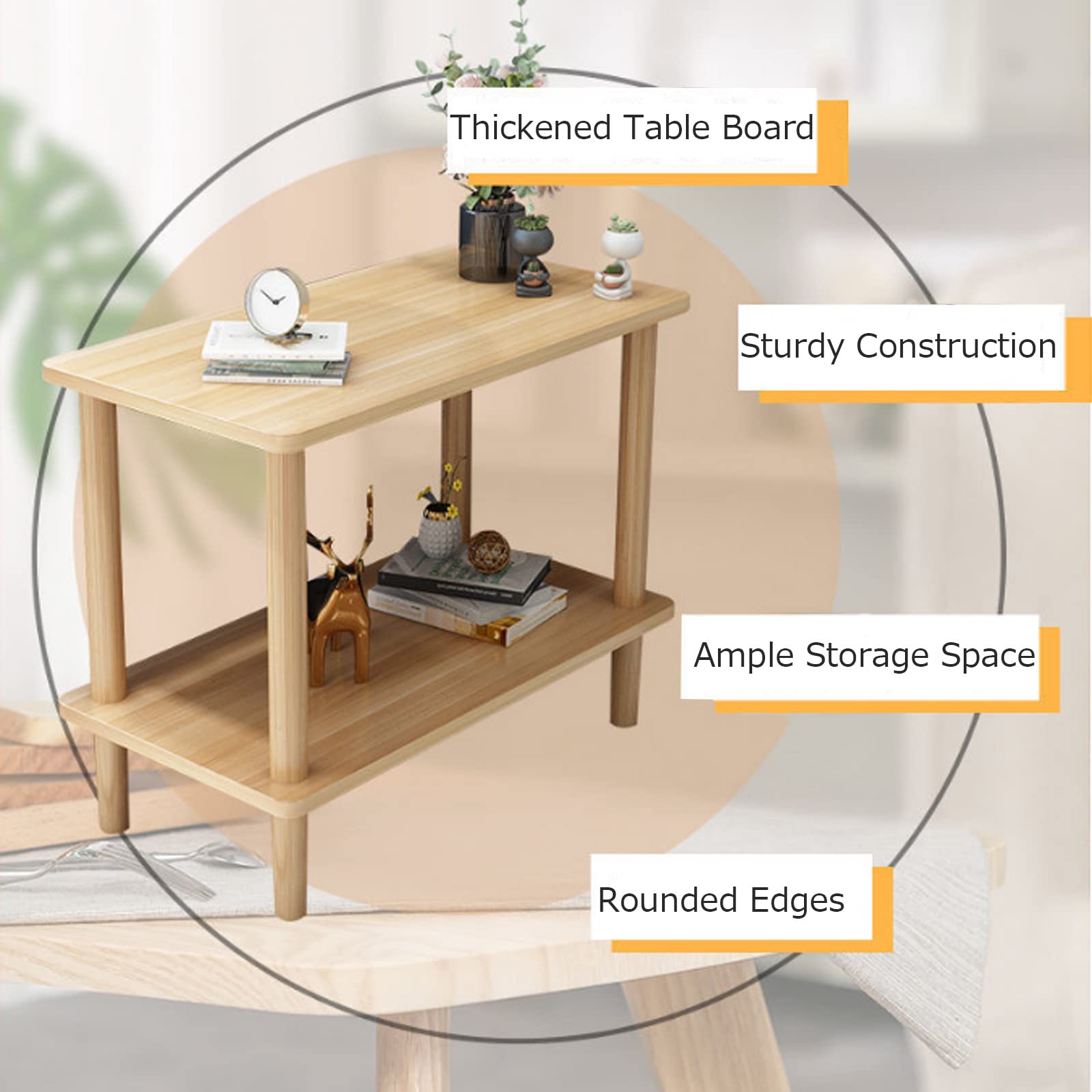 Masa de cafea, Walalla, MDF/Lemn, Alb/Natural - eMAG.ro