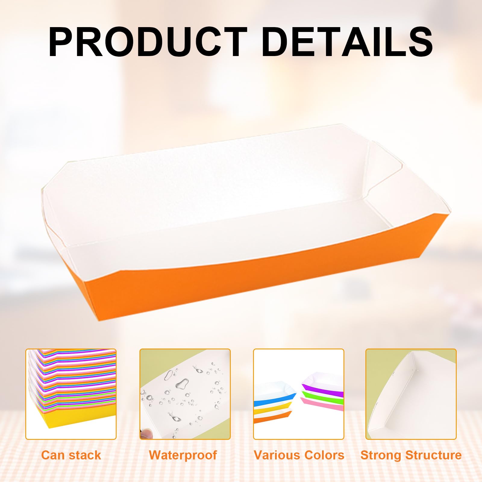Snapklik.com : 120 Pcs Colorful Paper Food Boat Trays, 2 LB Disposable ...