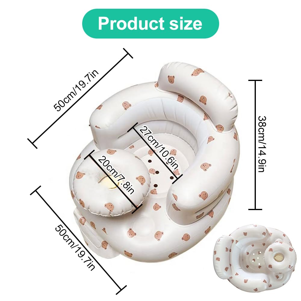 JOAASU Baby Inflatable Seat, Inflatable Baby Chair, Built in Air Pump ...