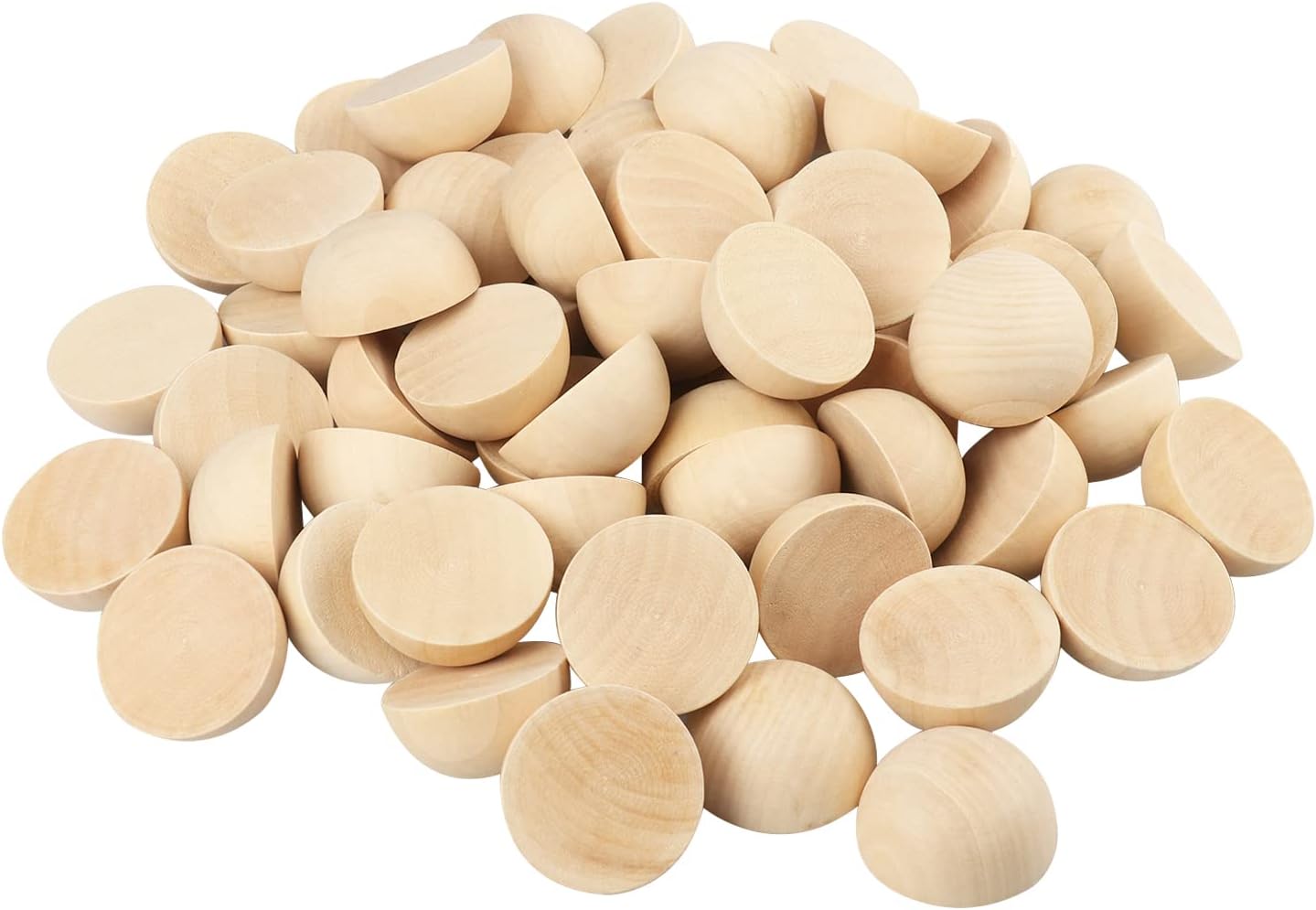Amazon.com: 80 PCS 2 Inch Half Wood Balls, Split Wood Balls, Half ...