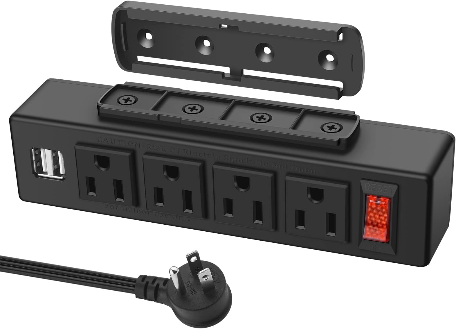 Amazon.com: Under Desk Power Strip, VILONG Adhesive Wall Mount Power ...