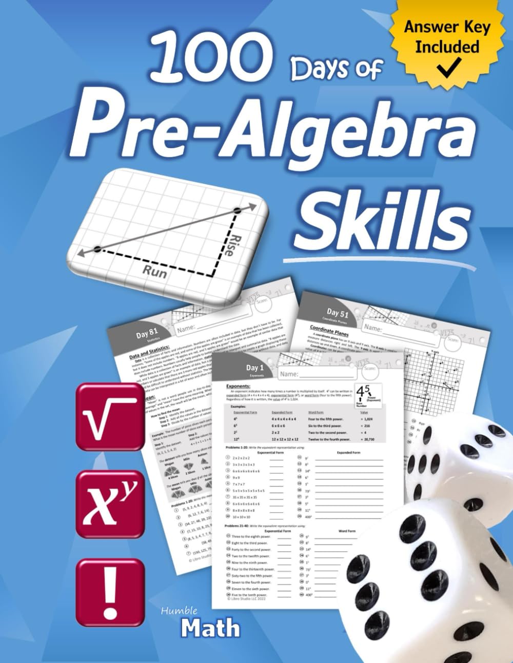 Snapklik.com : Pre-Algebra Skills: (Grades 6-8) Middle School Math ...