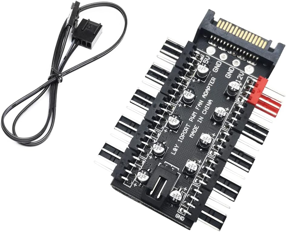 Fan Hub, CTRICALVER CPU Cooling HUB 10 Port 12V 4 Pin PWM Hub, with ...