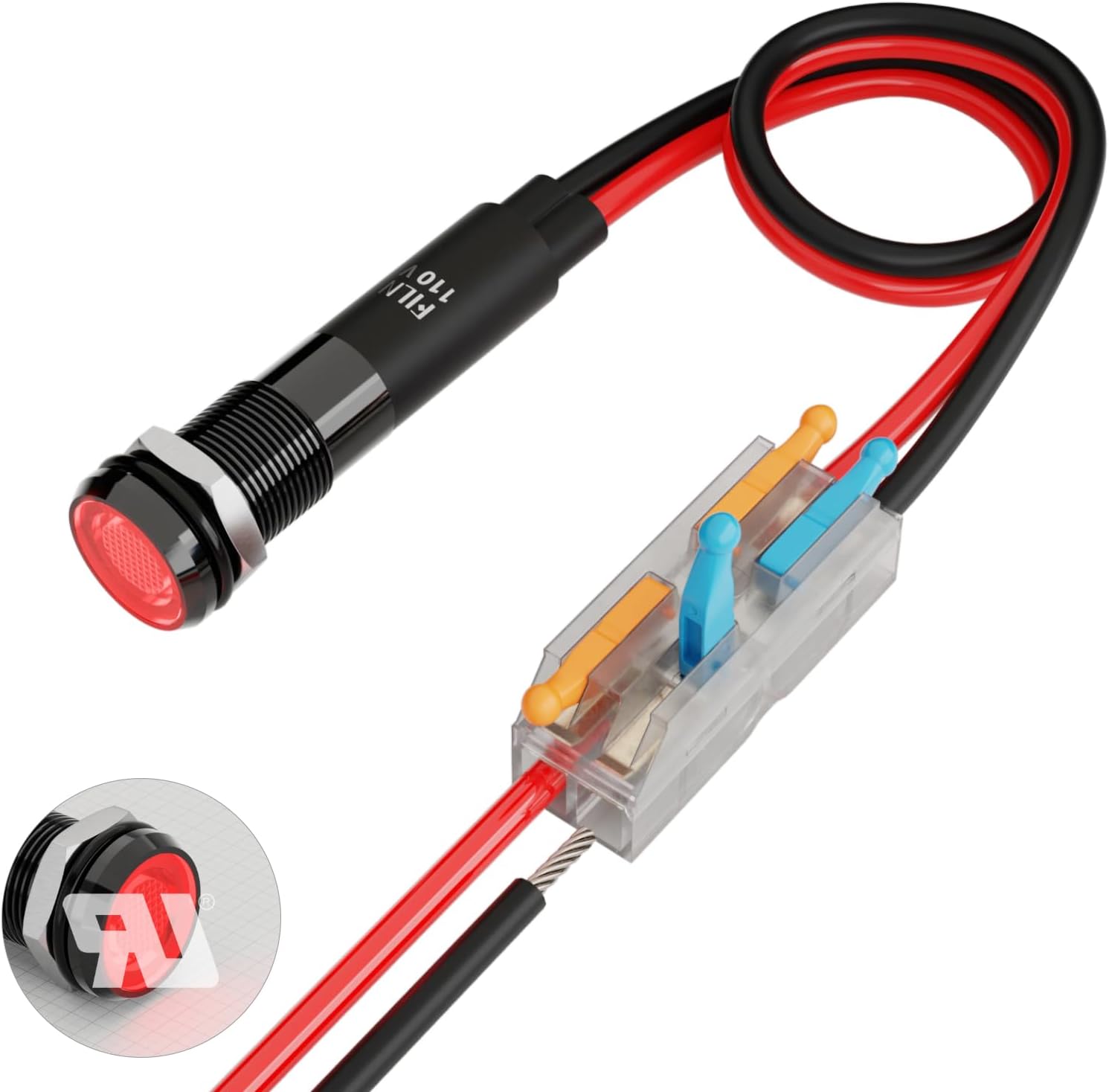 Amazon.com: DMWD 5pcs 8mm LED Indicator Light Plastic Black Signal Dot ...