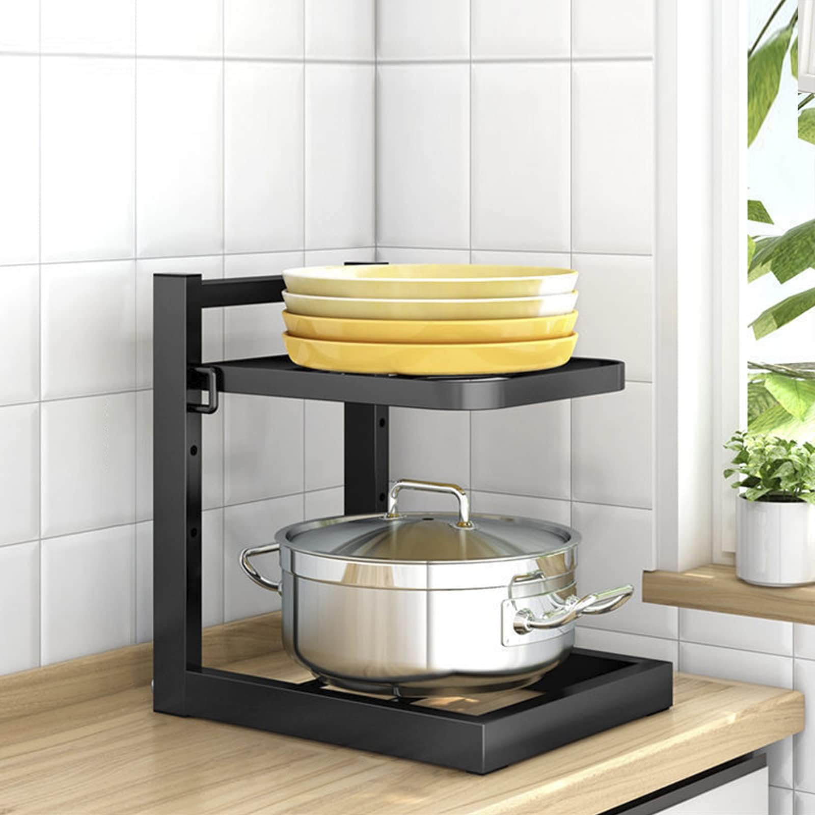 Amazon.com: Pots and Pans Organizer: Cabinet Rack, 3-Tier Kitchen ...