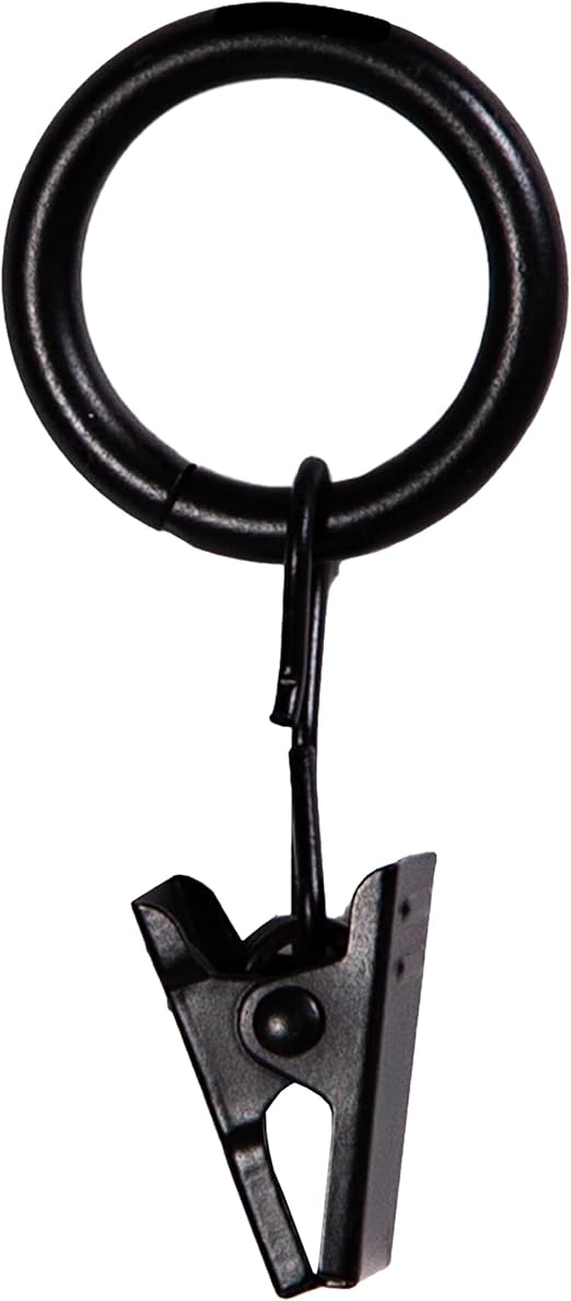 Amazon.com: Kenney Petit Window Curtain Clip Rings, 14-Pack, Black ...