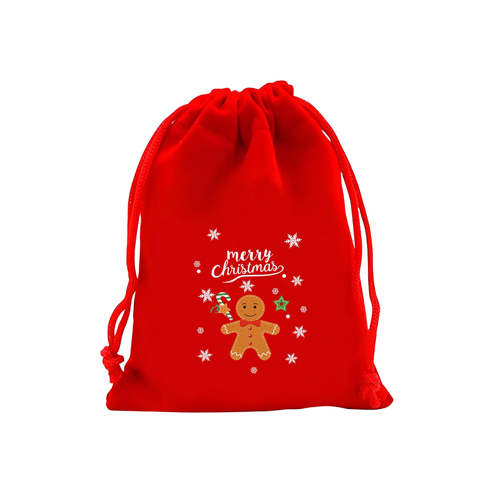 Amazon.com: SUMILUOCHEN Red Christmas Drawstring Bag, Reusable Small ...