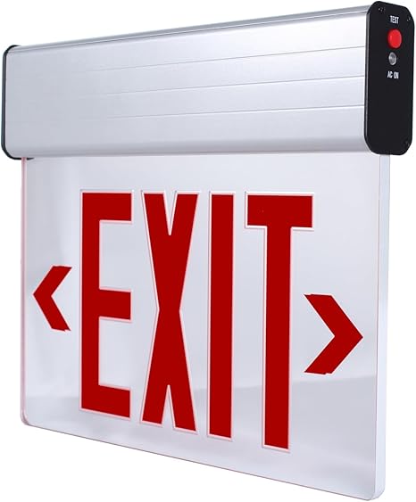 Amazon.com: Qllite Led Edge-Lit Exit Sign with Battery Backup, Aluminum ...