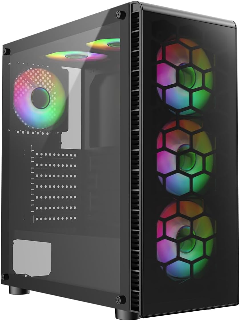 CiT Raider Black Mid Tower PC Gaming Case : Amazon.co.uk: Computers ...