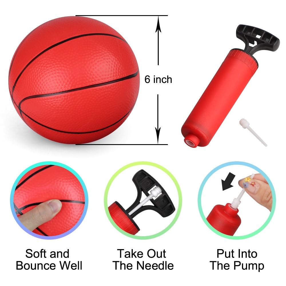 Snapklik.com : Dilabnba 6 INCH Rubber Basketball, Colorful Kids Mini ...