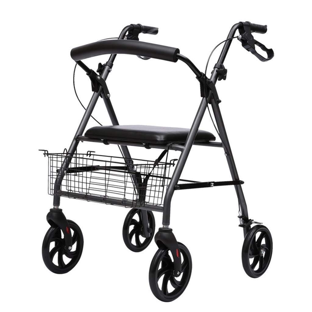 Buy LCFF Foldable Rollator Walker Mobility Shopping Cart with Seat Bag ...