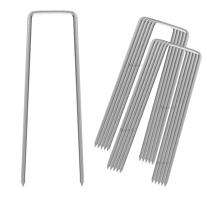 BnoSpace 6 Inch Garden Stakes Stainless Steel Landscape Staples, U-Type ...