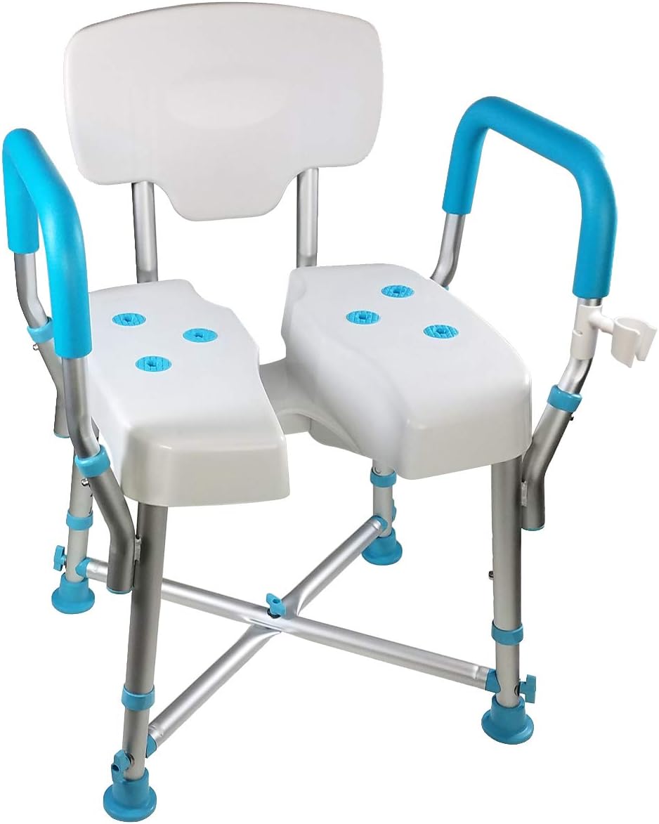Amazon.com: MedGear A-0273A DURA Hygienic Cutout Shower Chair with Back ...
