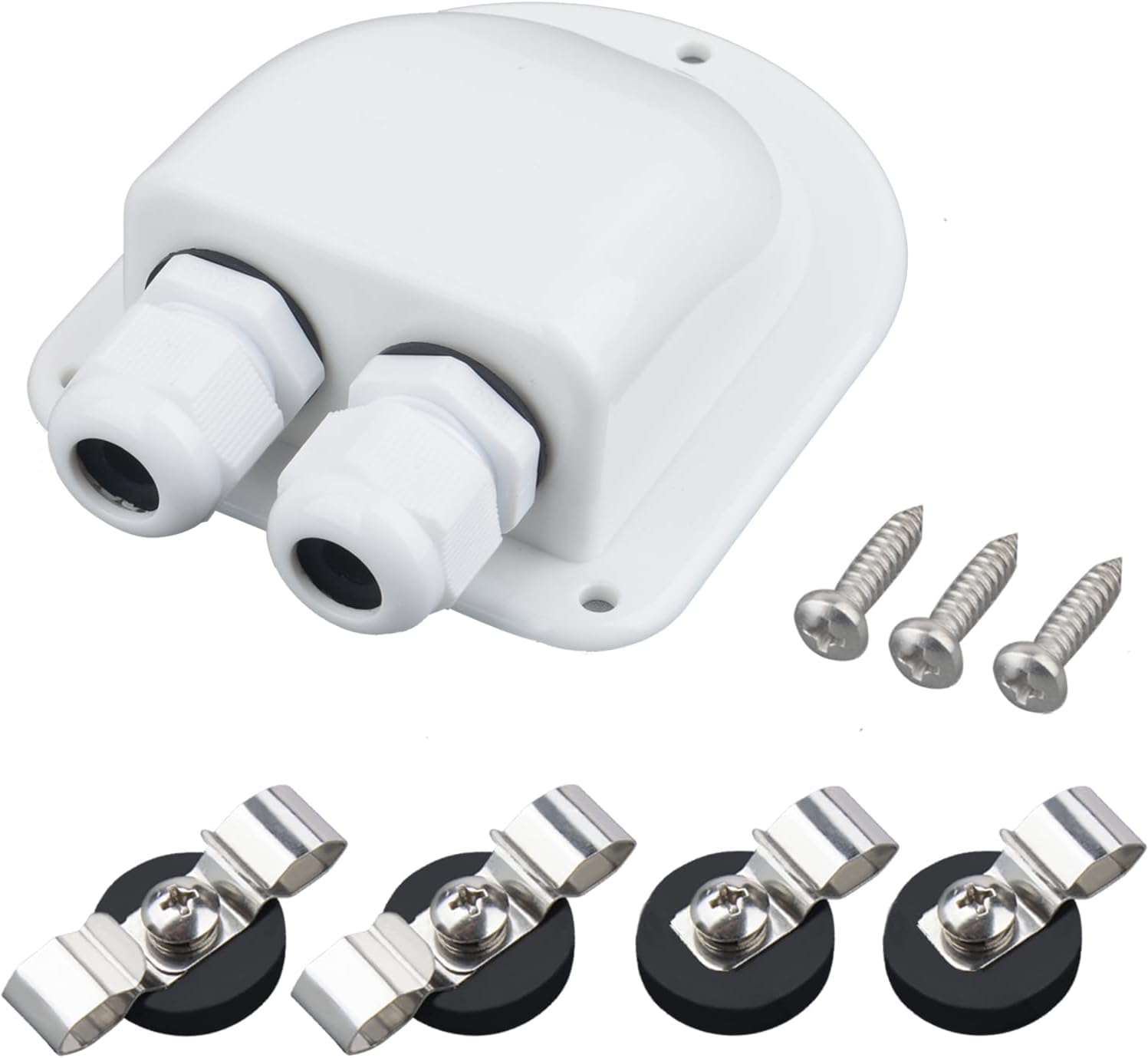 Amazon.com: SKNOOY Waterproof ABS Solar Double Cable Entry Gland for ...