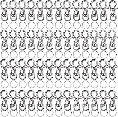 LEOBRO 120Pcs Lobster Clasps with Key Ring, Keyring Making Kit 60PCS ...