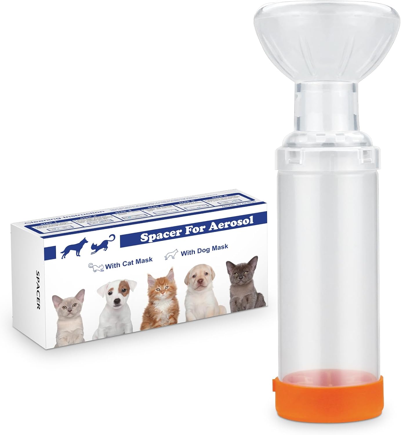Malihome Inhaler Spacer for Cats or Dogs,Aerosol Chamber Spacer include ...