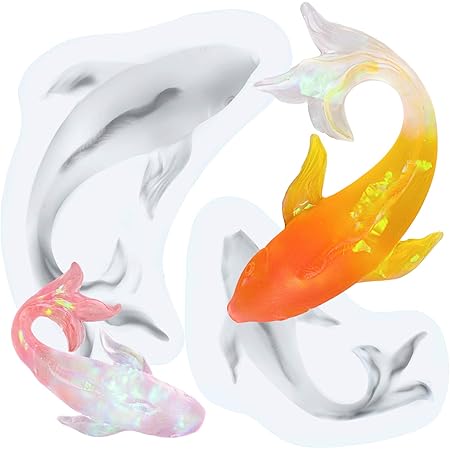 Amazon.com: Fewo 2 Pack 3D Japanese Koi Fish Goldfish Cake Fondant ...