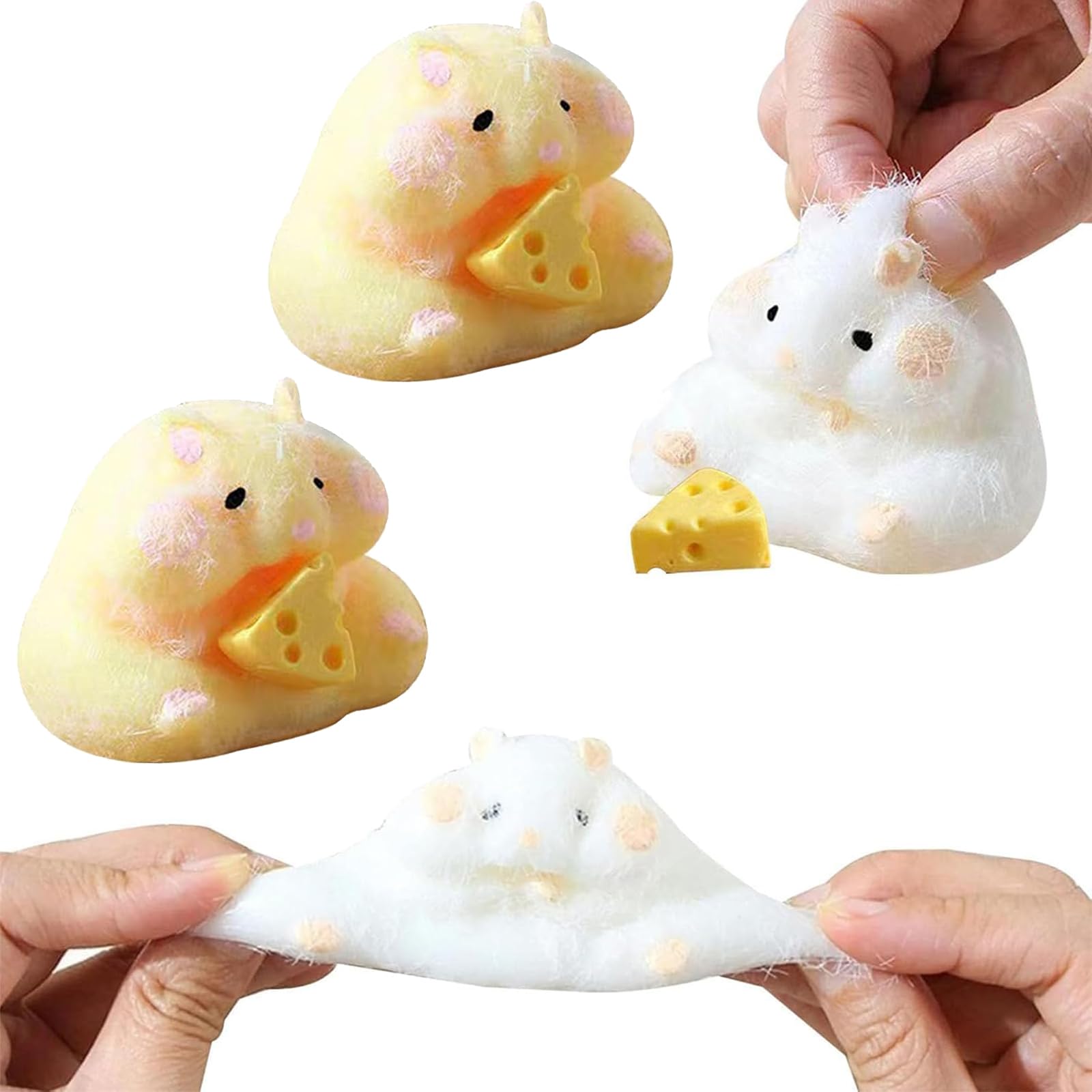 3PCS Hamster Squishy, Cute Soft Fidget Toys Stress Relief Squeeze Toys ...