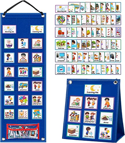 Visual Schedule for Kids Chore Chart, Morning Bedtime Routine Chart for ...