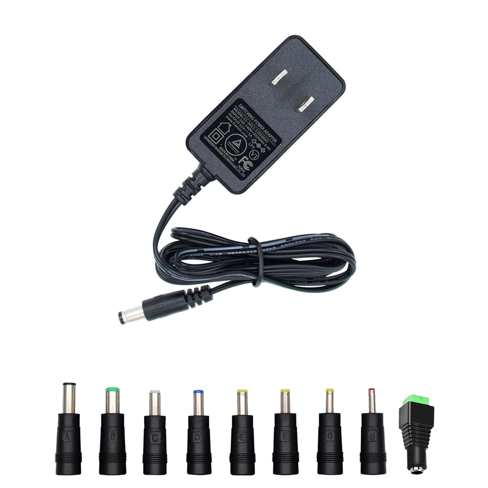 Amazon.com: 12V 1A 0.8A 0.5A 5FT Power Supply Adapter 12W AC DC Adapter ...
