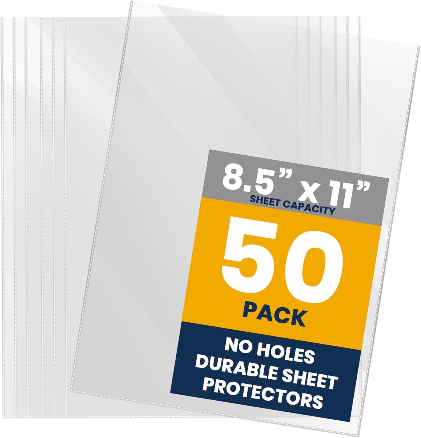 Amazon.com : Performore 50 Clear No Hole Sheet Protectors, 8.5" x 11 ...