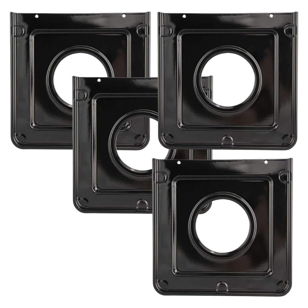 Amazon.com: 4 Pack - 9.125" x 9.3125" Square Heavy Duty Black Porcelain ...