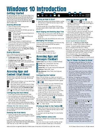 Windows 10 Introduction Quick Reference Guide (Cheat Sheet of ...