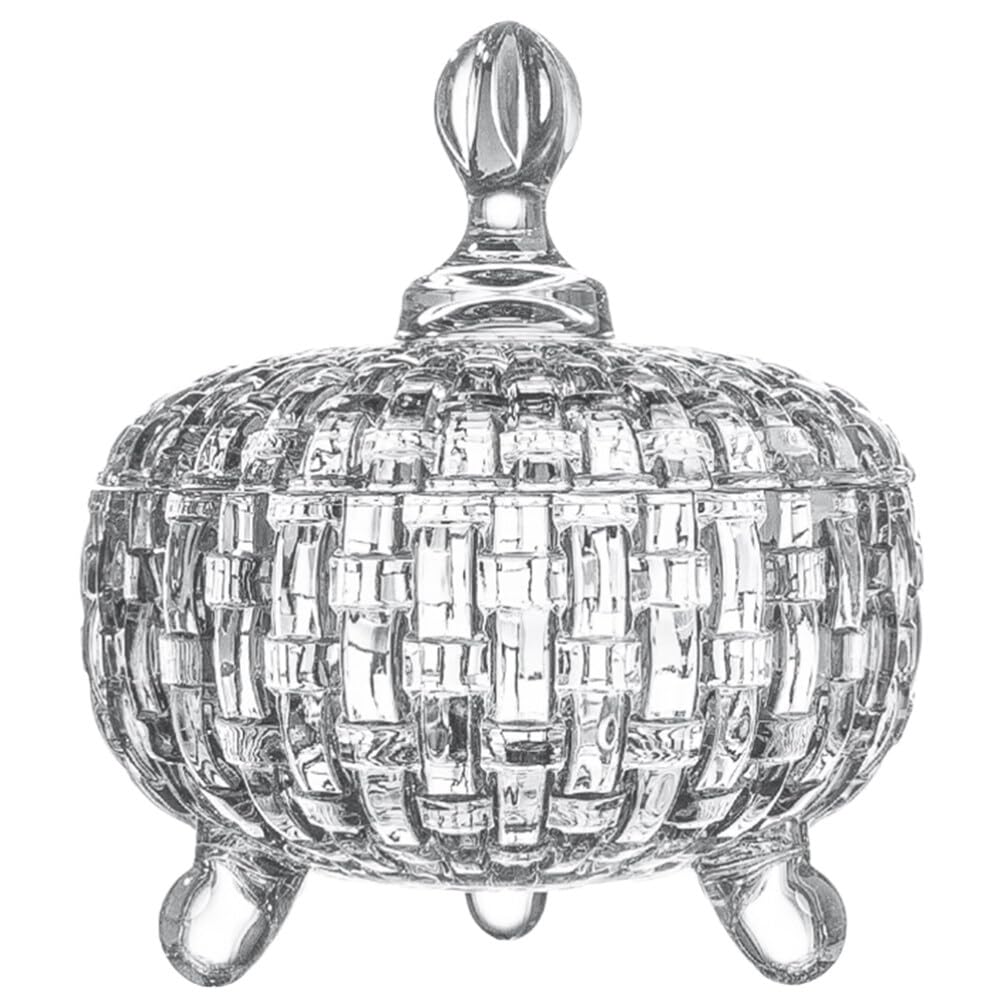 Amazon.com | FOMIYES Crystal Glass Candy Jar, 760ml Candy Dish, Cookie ...