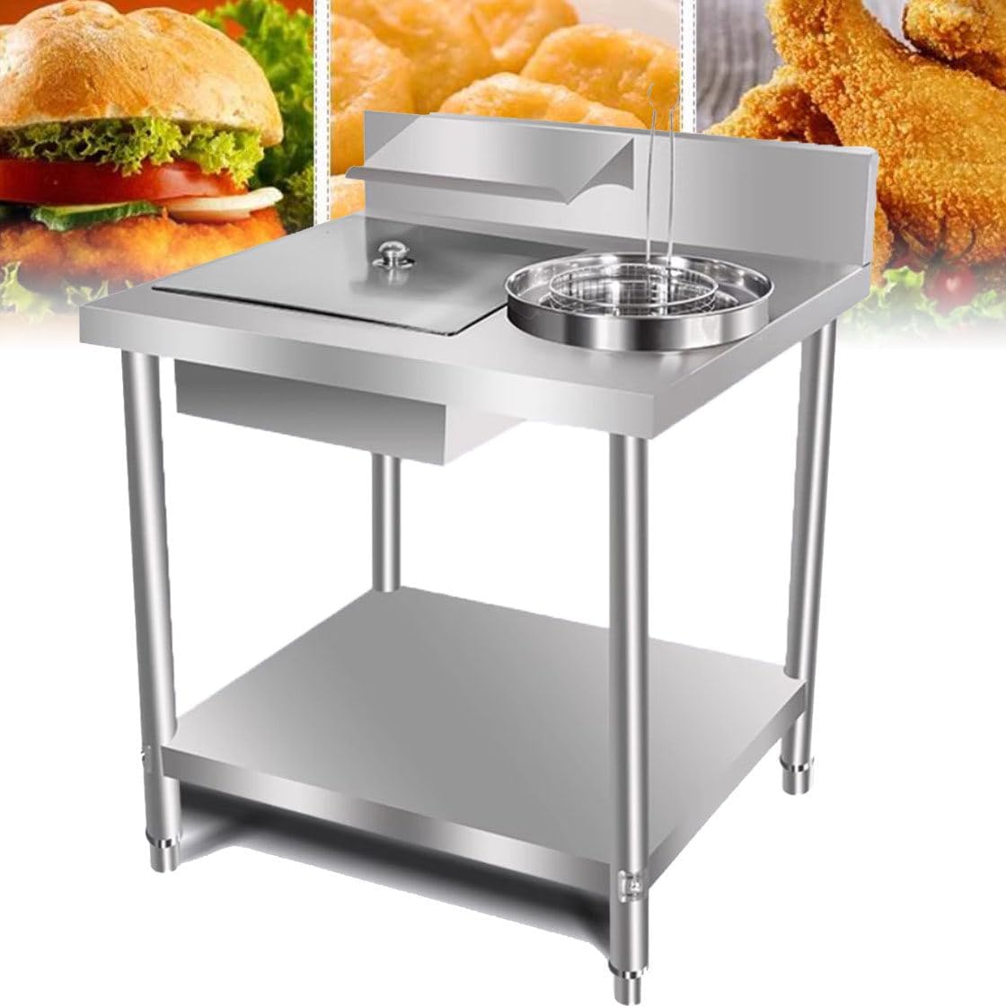 Amazon.com: Stainless Steel Breading Table - Commercial Chef Base ...