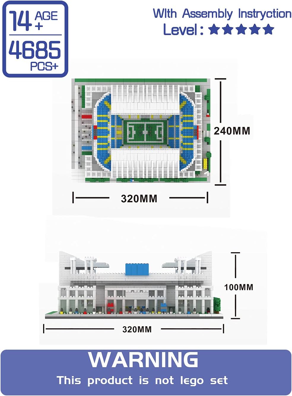 NeoLeo Micro Block Arquitectura Modelo Málaga Campo de Fútbol España ...