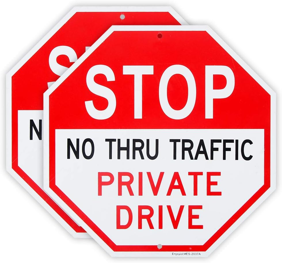 Amazon.com: Andreaoy New Street Sign Metal Tin Sign/Sign No Thru ...