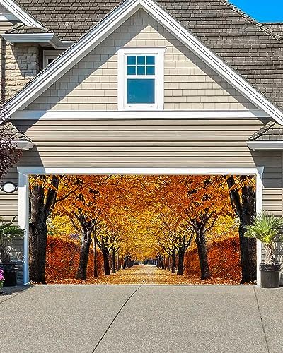 Amazon.com : T&H XHome Thanksgiving Garage Door Decorations 7x16 FT ...