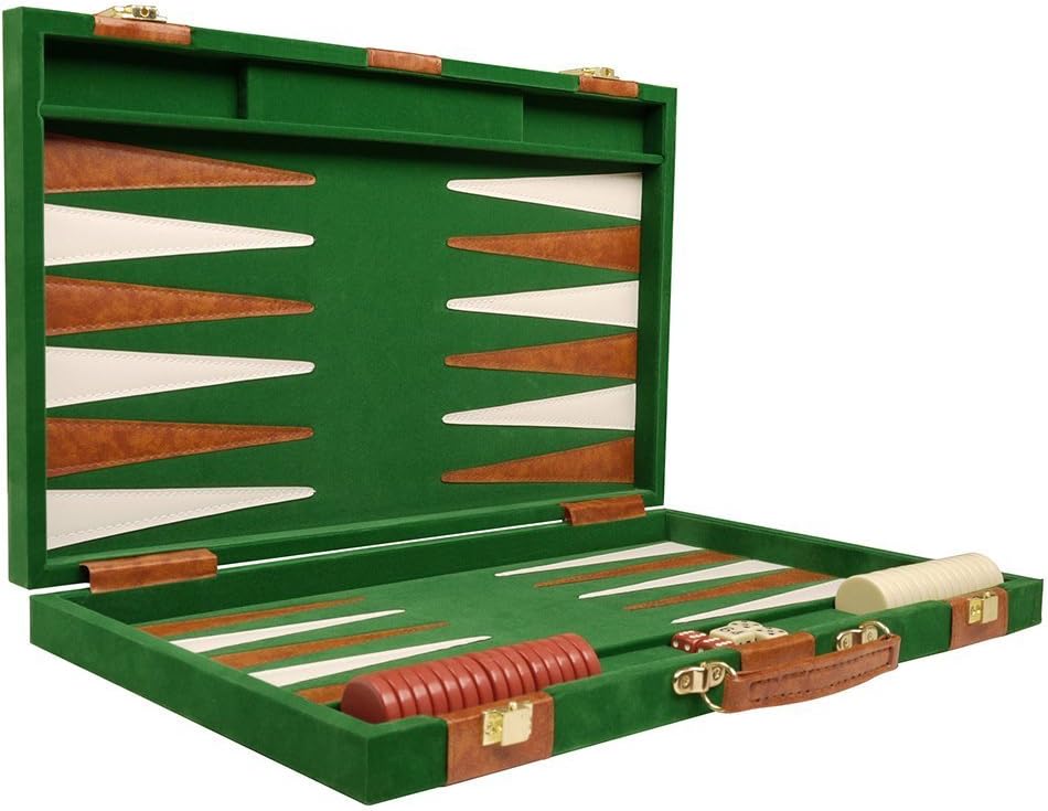 Amazon.com: Deluxe Backgammon Set - Green - 15x10 : Toys & Games