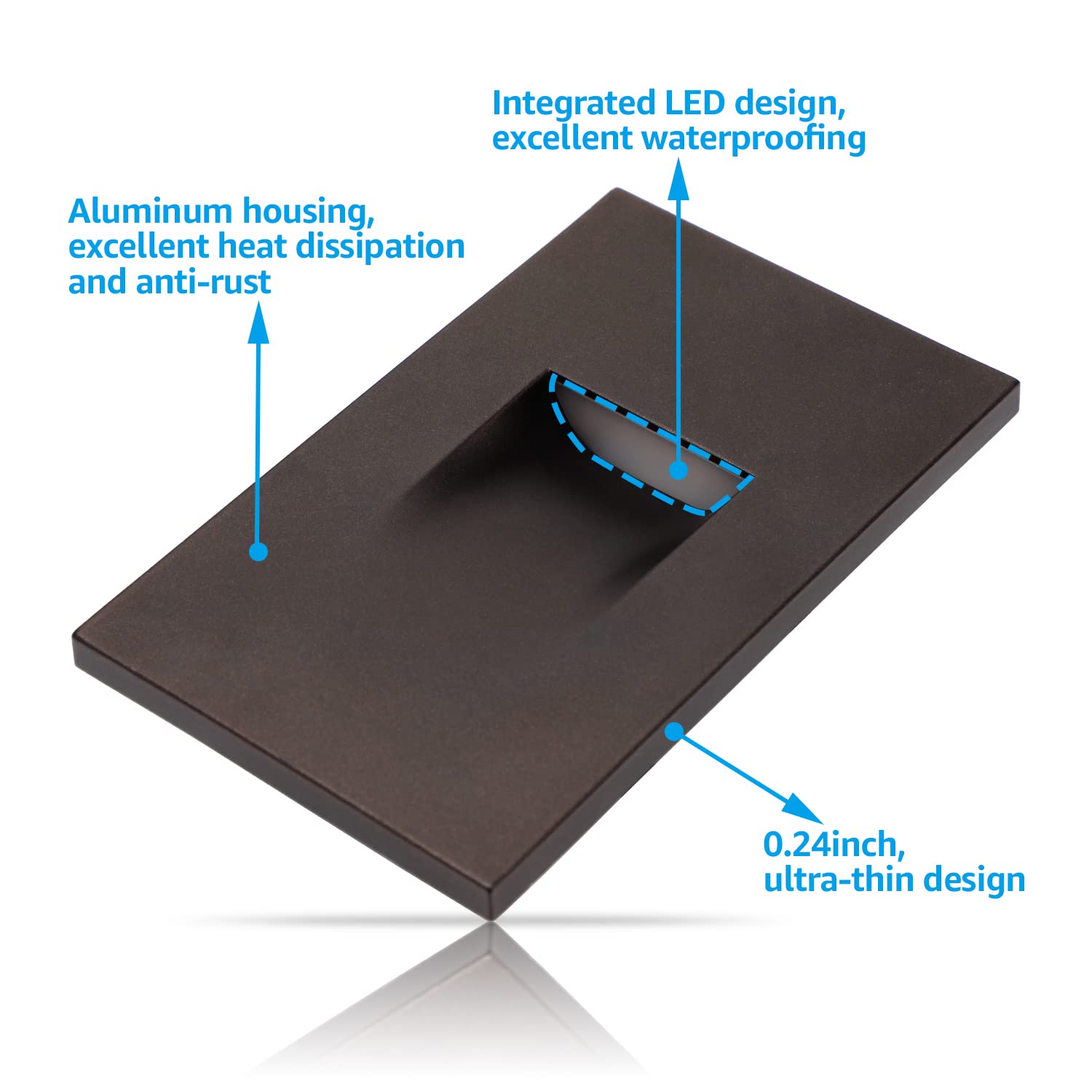 Snapklik.com : 120V LED Step Lights, Dimmable 35W Indoor Outdoor Stair ...