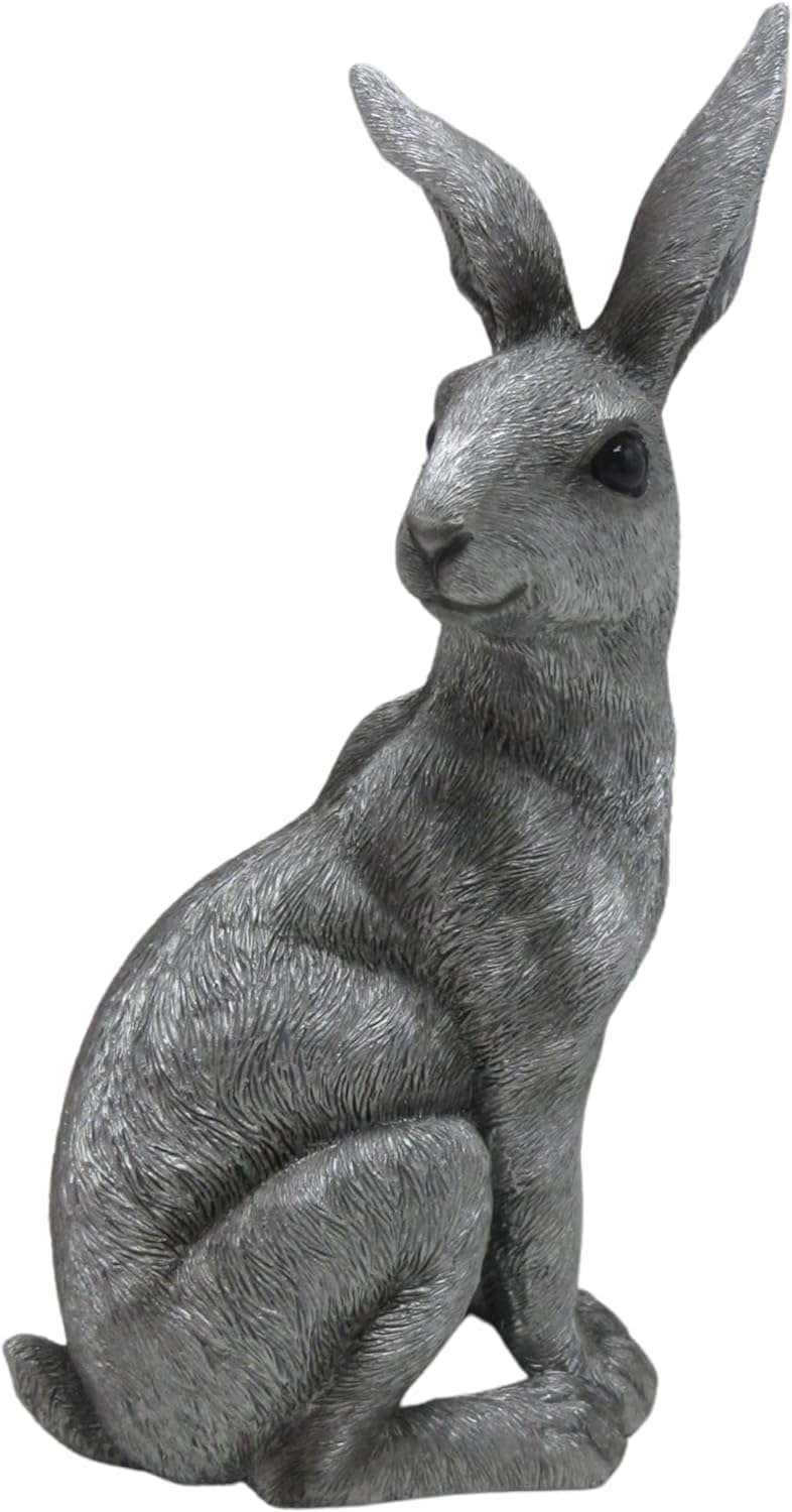 G&H Decor - 24cm Sitting Garden Hare Statue - Outdoor Resin Bunny ...