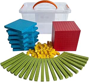Amazon.com: Kghios Base Ten Blocks Set - 131 PCS Base 10 Blocks Set with Game Mat for Math ...