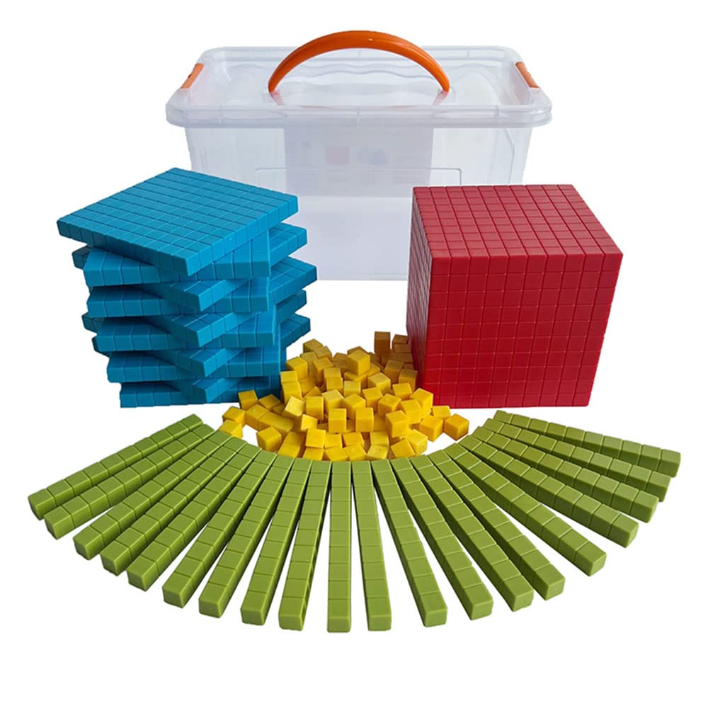 Amazon.com: Kghios Base Ten Blocks Set - 131 PCS Base 10 Blocks Set ...