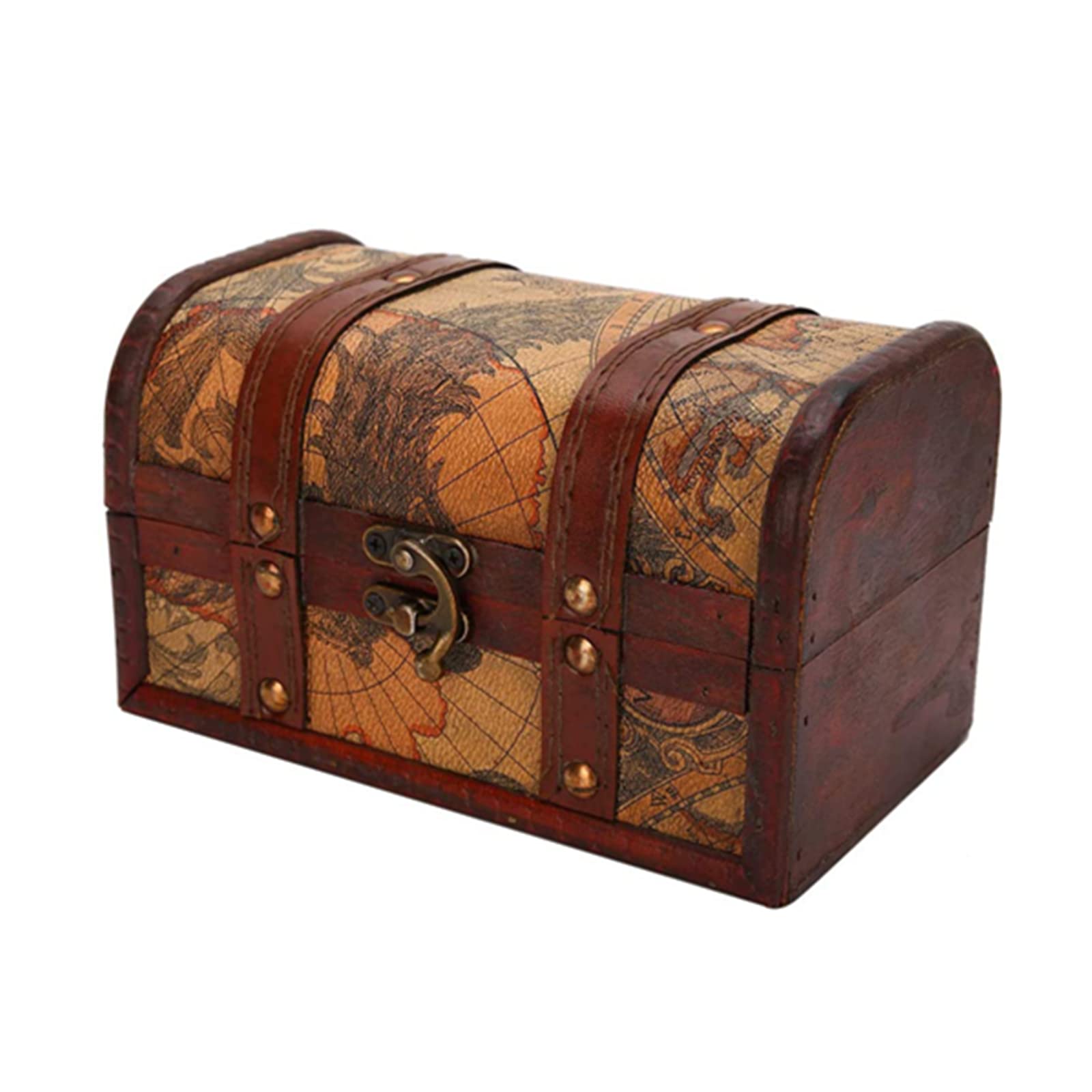 Tyenaza Small Vintage Wooden Treasure Chest, Small Trinket Box with Lid ...
